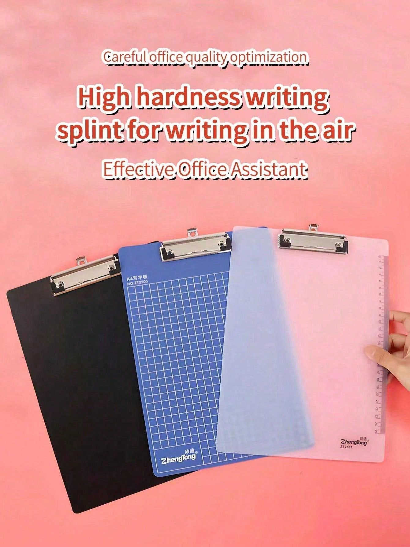 1pc A5 Size Clear White Thick File Folder Board With Hook, Sturdy Metal ...