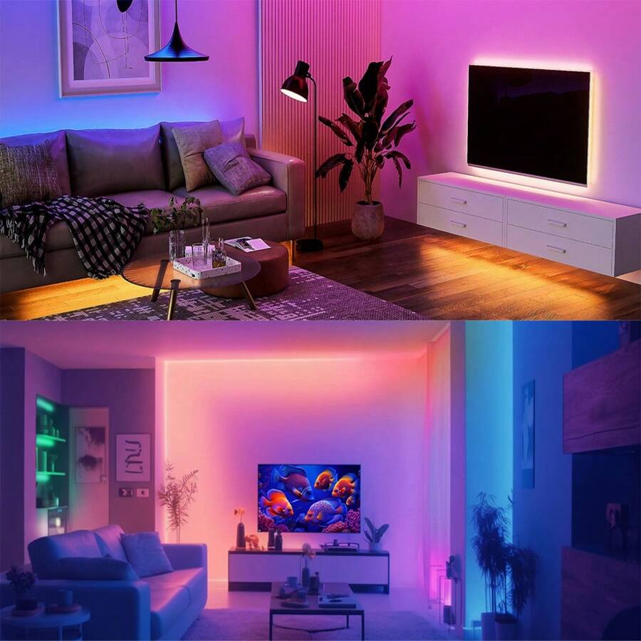 3.28FT~98.4FT LED Strip Lights RGB TV SMD5050 RGB Color Changing Lights ...
