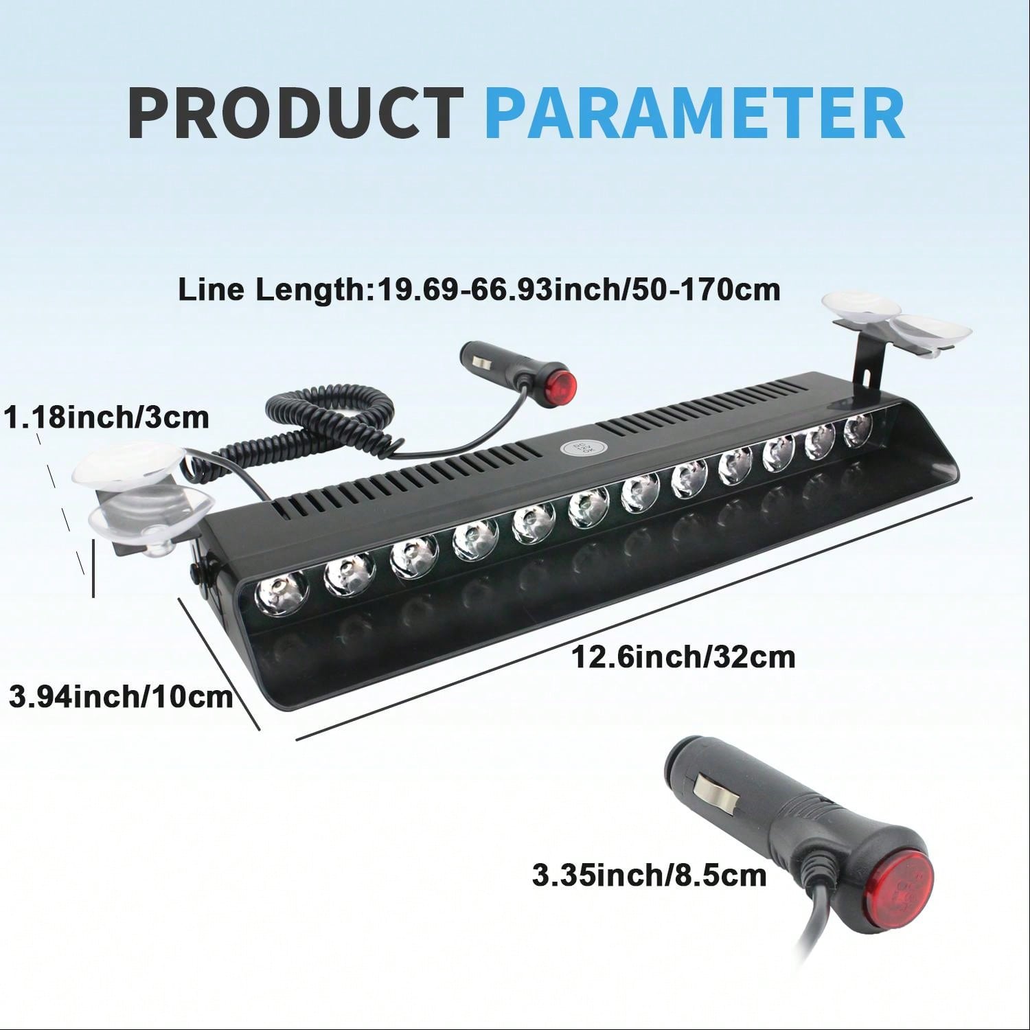 13.5in Led Dashboard Emergency Flashing Light Bar For Windshield ...