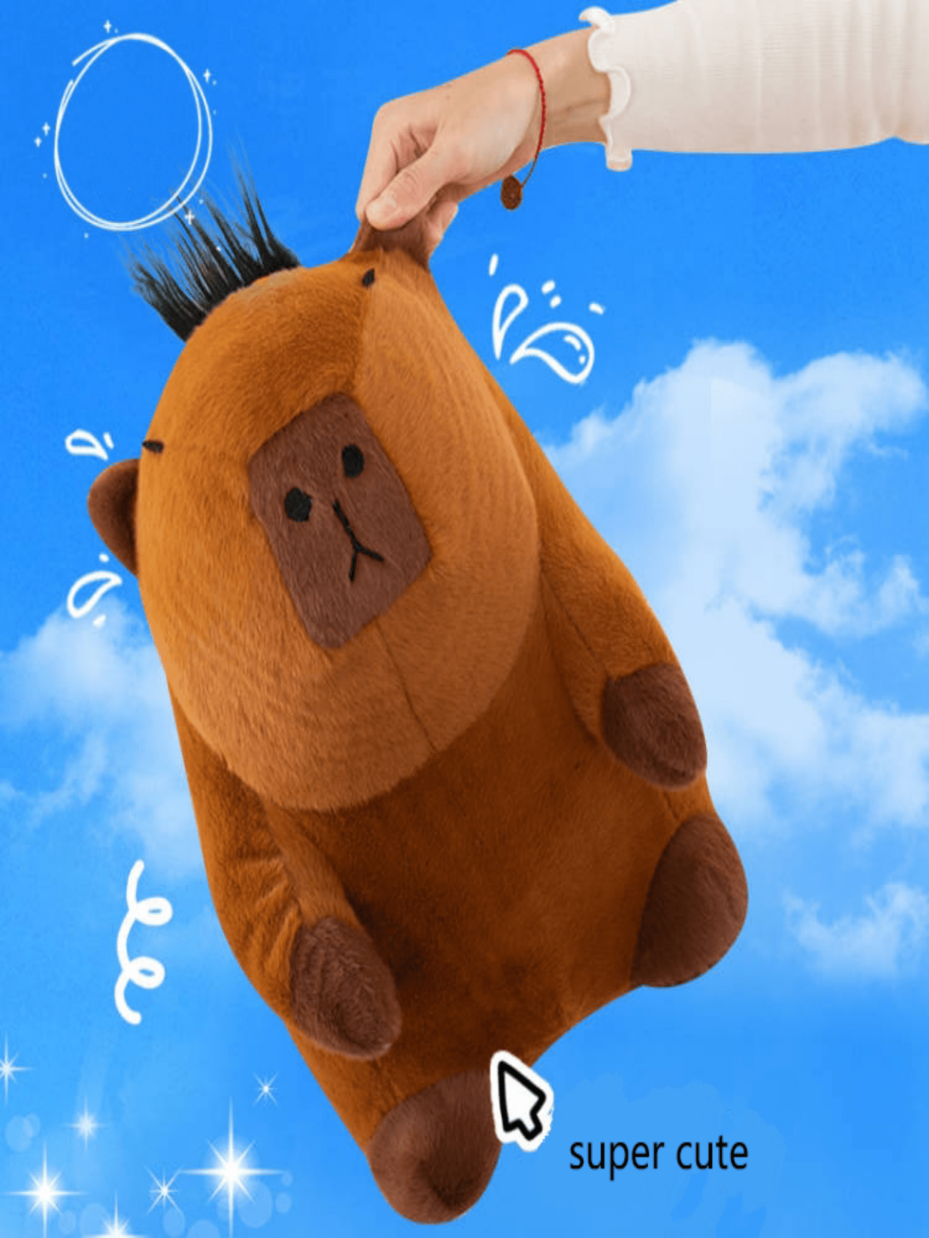 1pc Ugly Cute Capybara Plush Toy/funny Capybara Diy Hair Style/brown ...