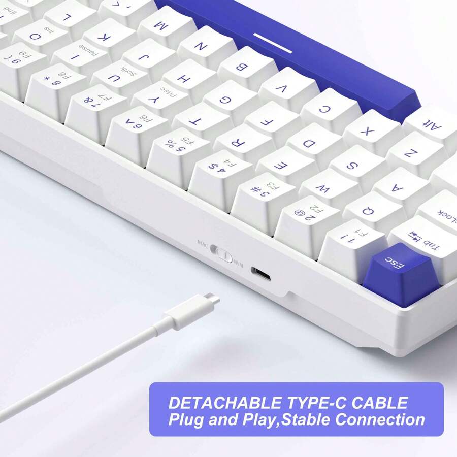 MageGee -Box 60% Mechanical Gaming Keyboard With Customized Blue Whale ...