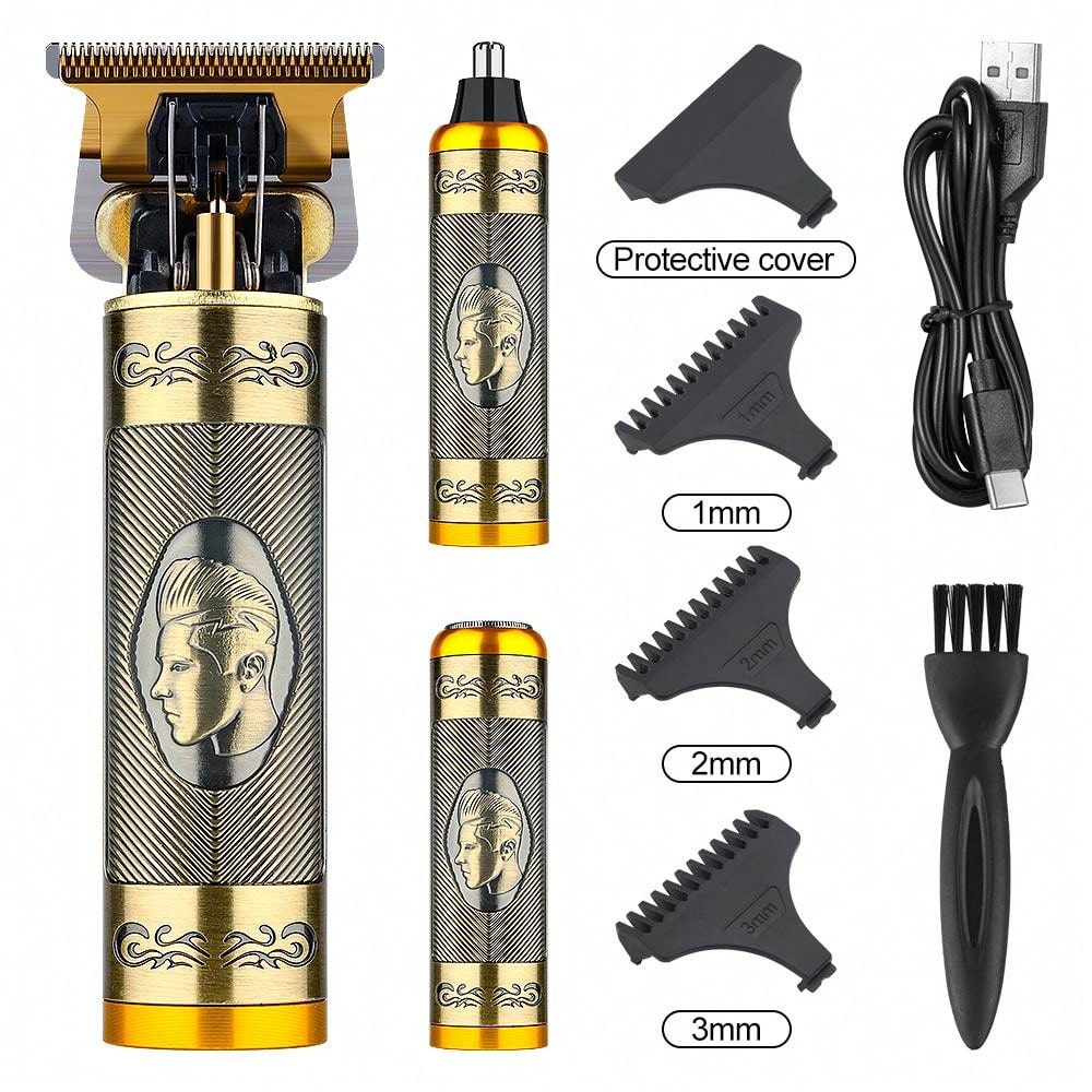 Three in One Electric Gradient Trimmer Zero Gap Hair Clipper T Blade 0 ...