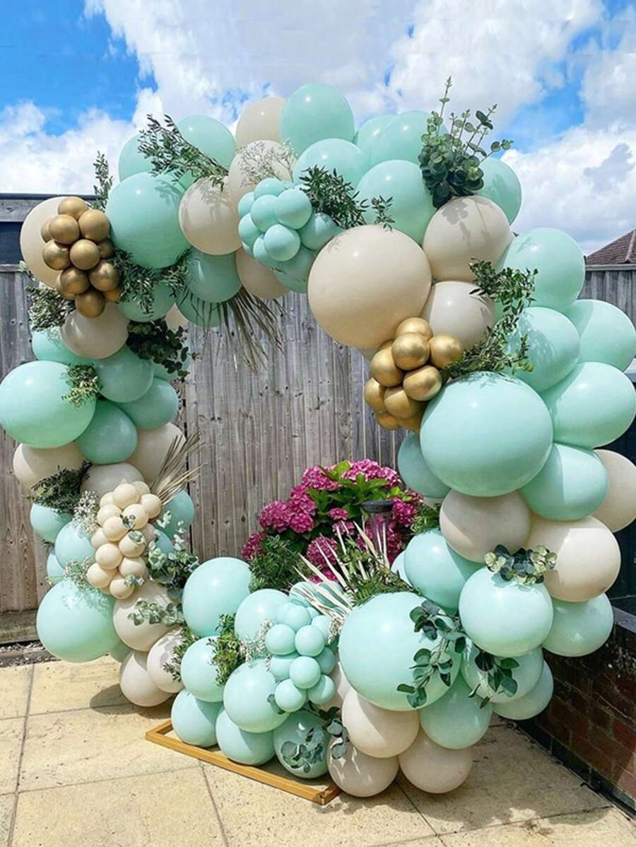 140pcs Mint Blue Beige Balloon Garland Arch Kit Birthday Party ...
