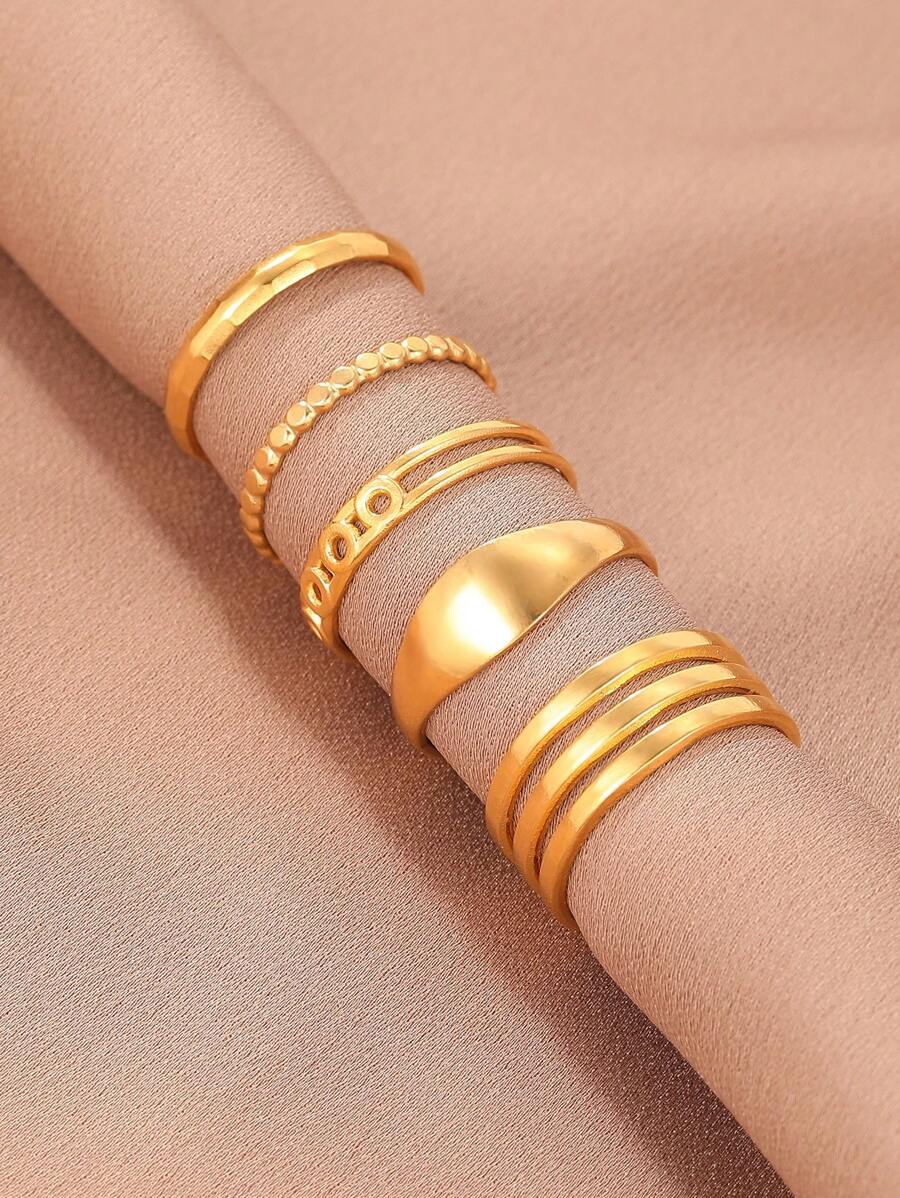 Aomogo Conjunto De Anillos De Acero Inoxidable Para Mujeres, Anillos Apilables Ajustables Para ...