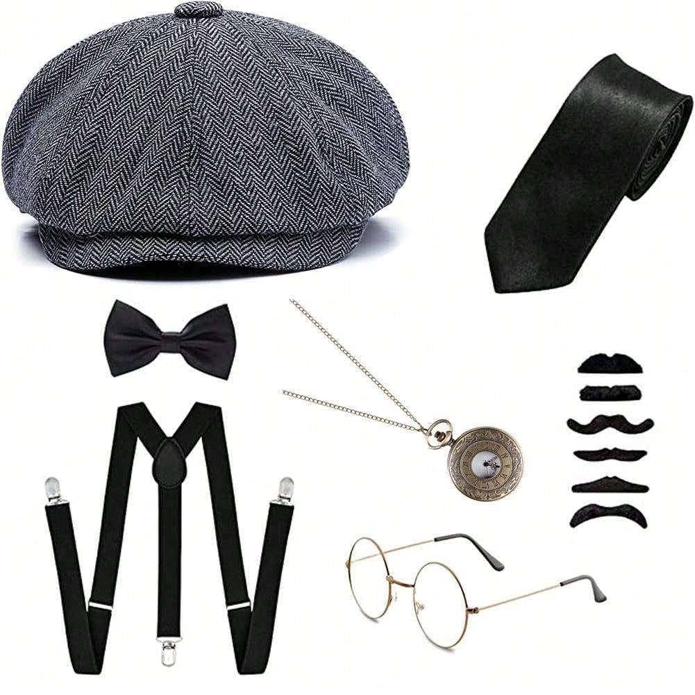 7pcs Mens' Vintage 1920s Style Accessories Set Great Gatsby Accessories ...