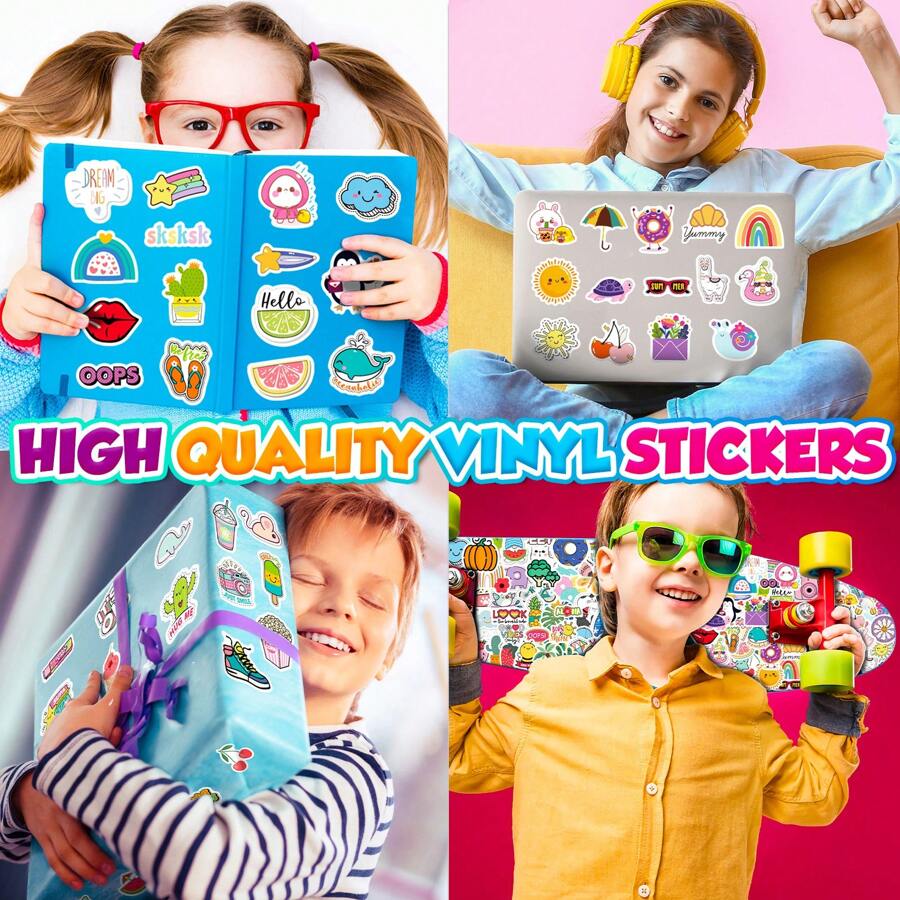 100 Small Fresh Mix And Match Stickers, 4cm Cute Cartoon Suitcase ...
