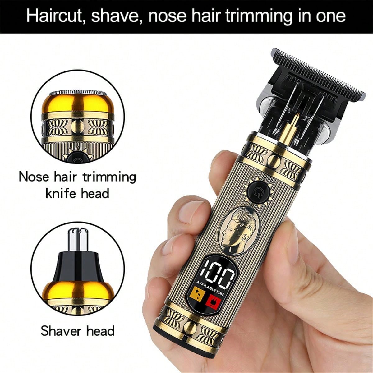 Three In One Electric Gradient Trimmer Zero Gap Hair Clipper T Blade 0 ...
