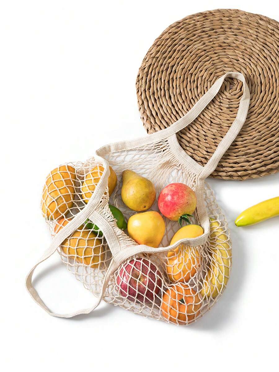 1pc Drawstring Mesh Food Storage Bag,Hanging Fruit Vegetable Mesh Bag ...