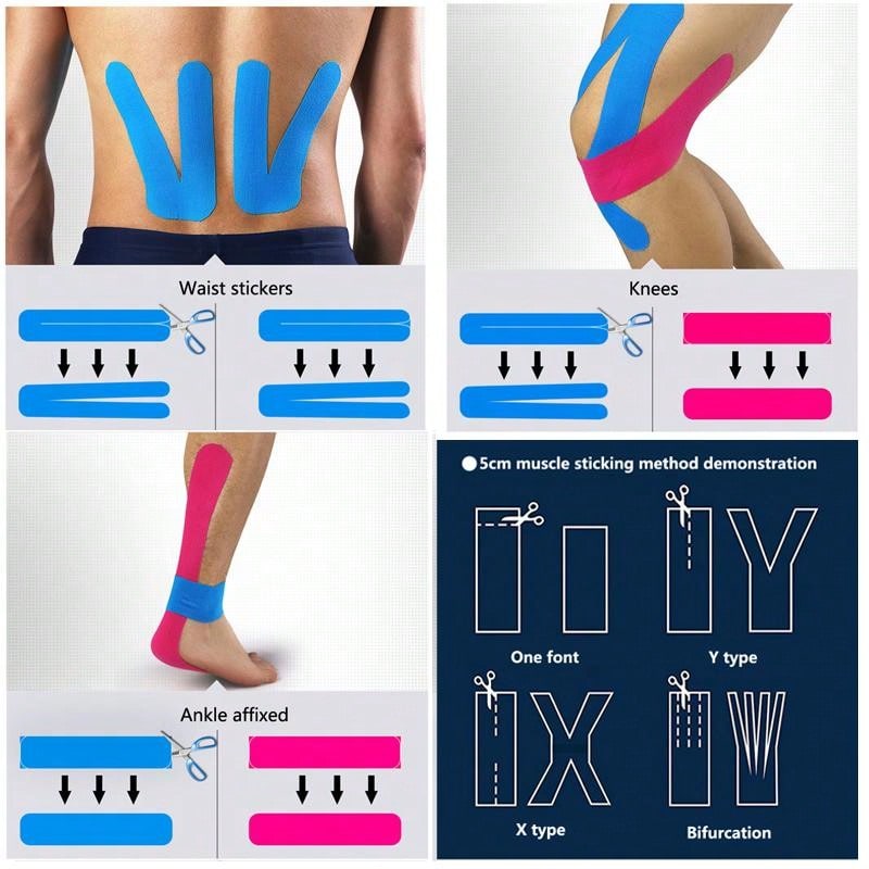 2 Rolls 2.5cmx5m Muscle Taping Kinesiology Tape For Athletic Support ...