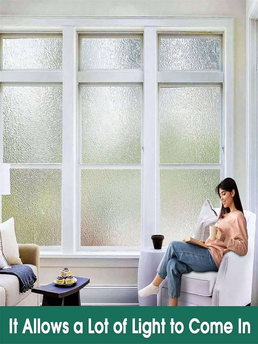 1 Roll Privacy Film Frosted Glass: Window Cover Sun Blocking Window ...