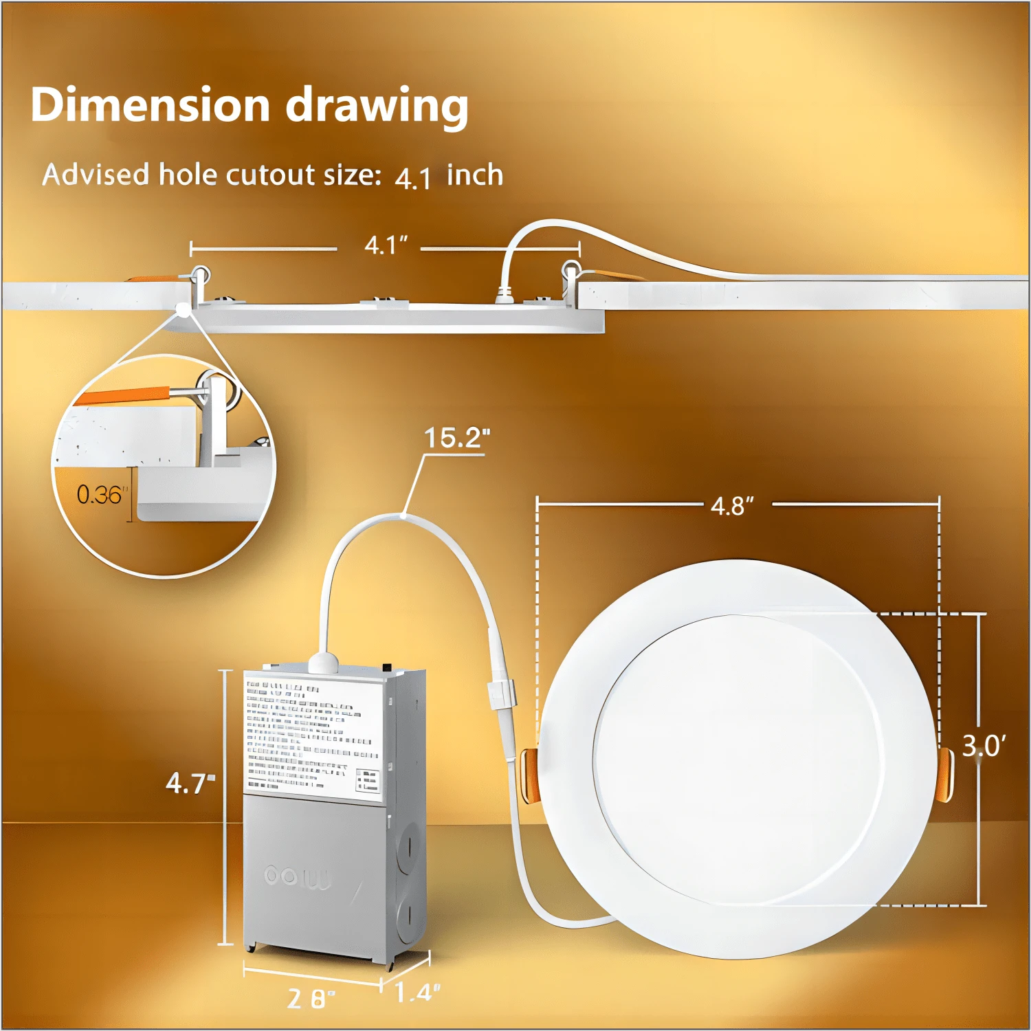 Un Conjunto De Tubo De Luz Led De Instalación Integrada Ultradelgada, 4 Pulgadas/10 W Y 6 ...