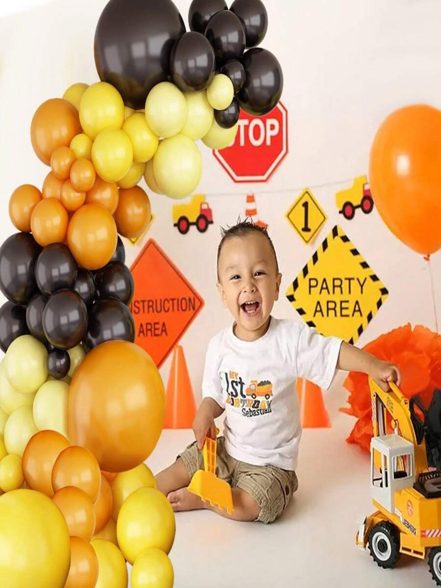 Engineering Vehicle Balloons Construction Party Excavator Birthday ...