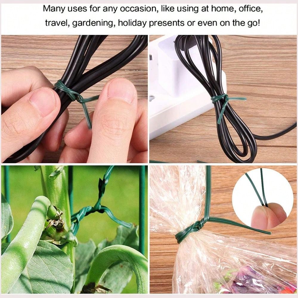 100pcs 6-Inch Green Flexible Twist Ties For Plants Support, Plastic ...