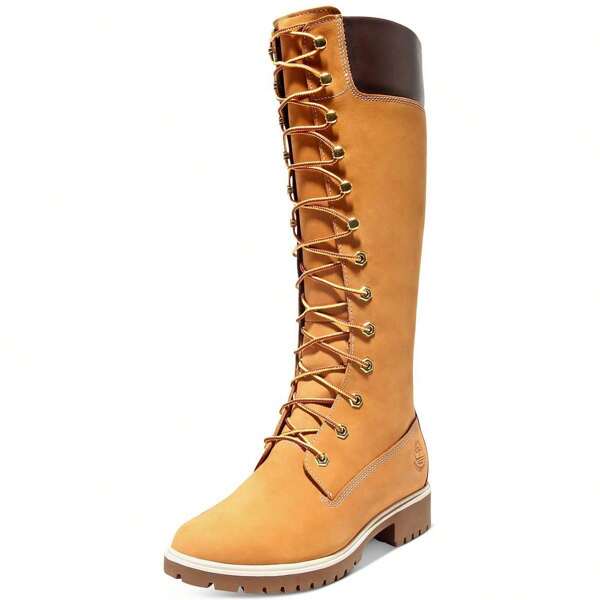 TIMBERLAND Premium Womens Suede Knee-High Combat & Lace-Up Boots ...