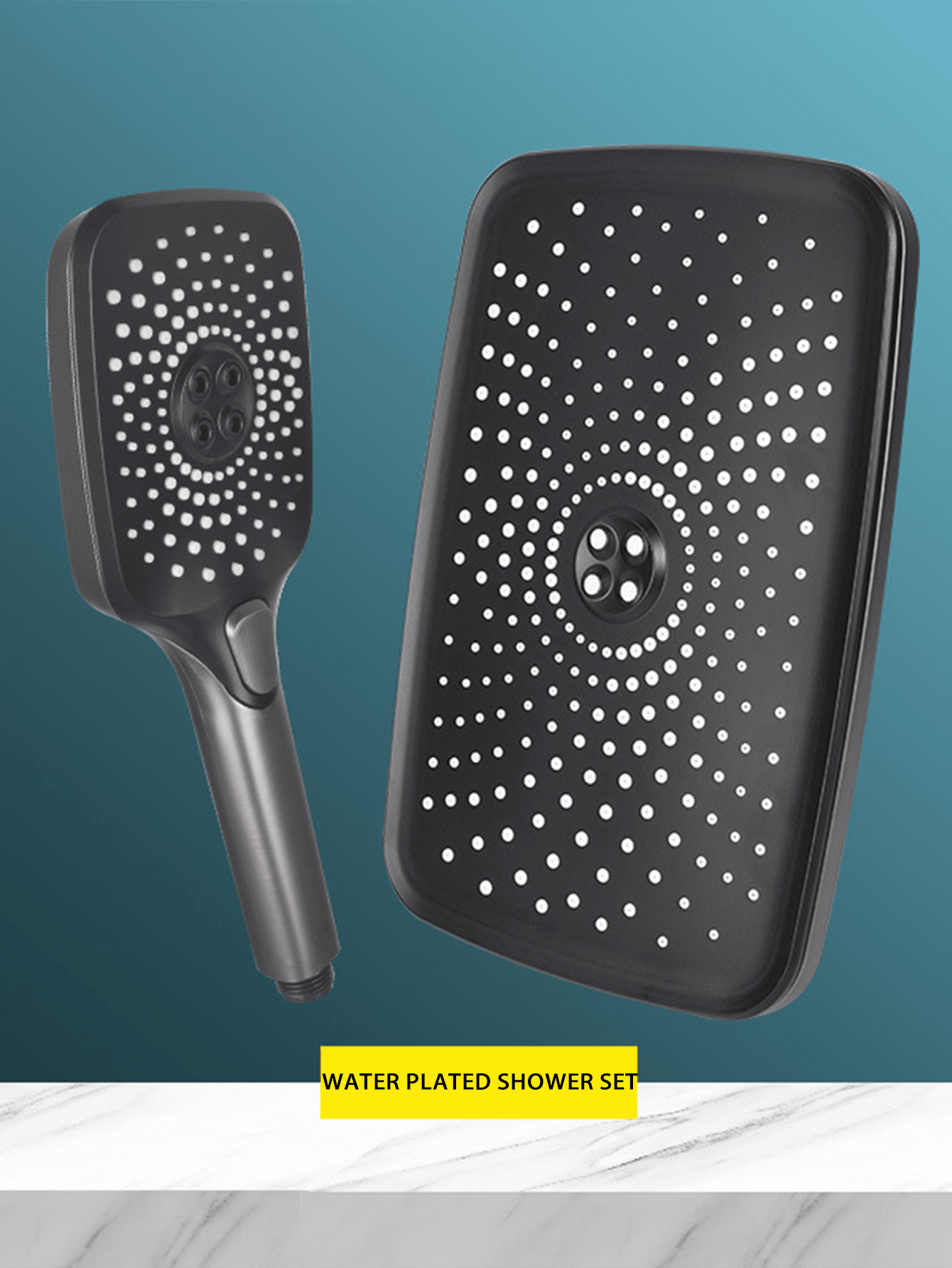 Water Plated Gun Ash Large Shower Top Spray Toilet Shower Set Home ...