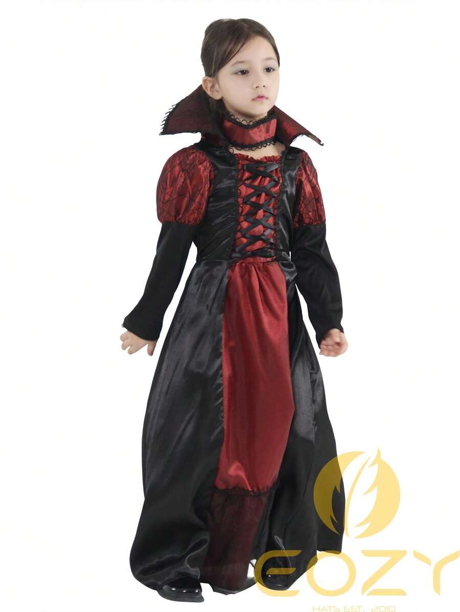 Girls Halloween Costume Royal Vampire Dress Up Child Vampiress Role ...