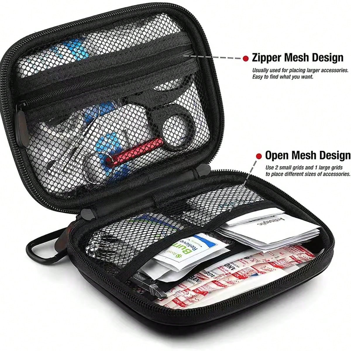 Trousse de premiers soins portable - Petite trousse de premiers soins, trousse médicale compacte ...