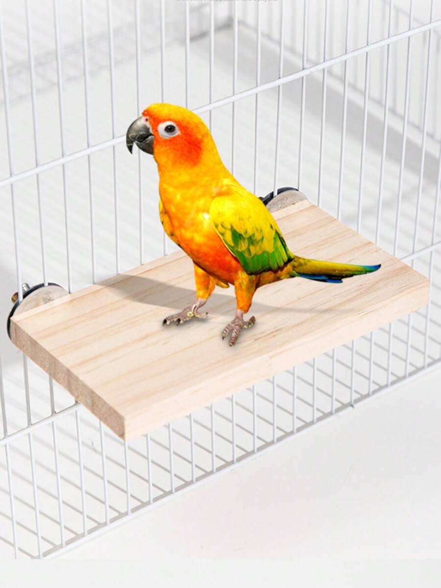 Parrot Pet Perch Stand, Wood Activity Platform Toy, Hamster Ladder ...