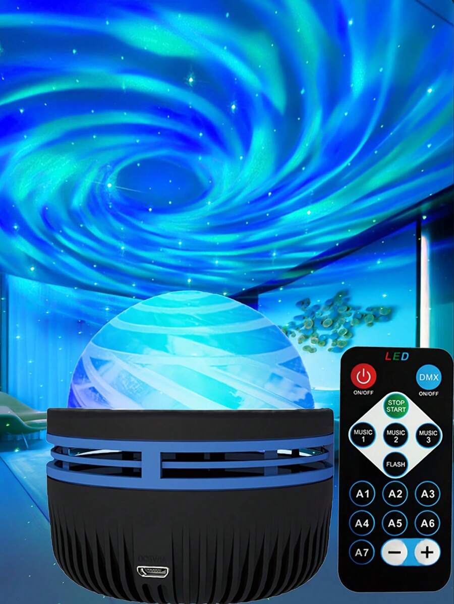 LED RGB Rotating Music Northern Lights Projection Light, Seven Color ...
