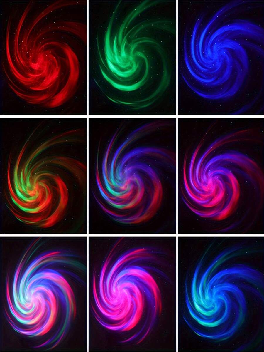 LED RGB Rotating Music Northern Lights Projection Light, Seven Color ...