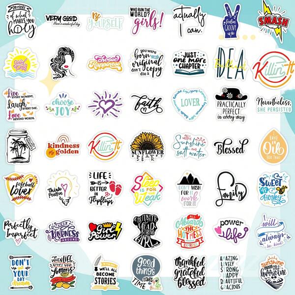 100pcs Inspirational Quote Stickers For Adults Teens, Motivational ...