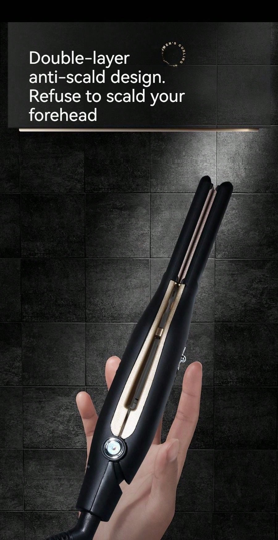 Men's Curling Iron, 2-in-1 Hair Straightener And Curler With Mini Size ...