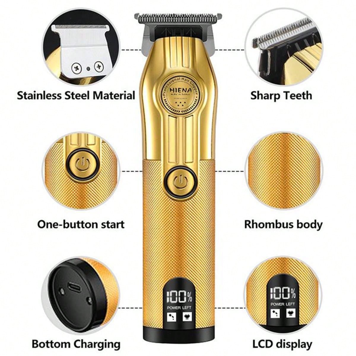 Professional Hair Trimmer Clipper For MenRechargeable Barber Cordless ...
