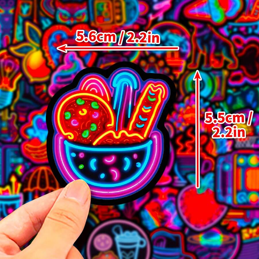 100pcs Cool Neon Stickers, For Neon Lights, Motorcycle, Water Bottle ...