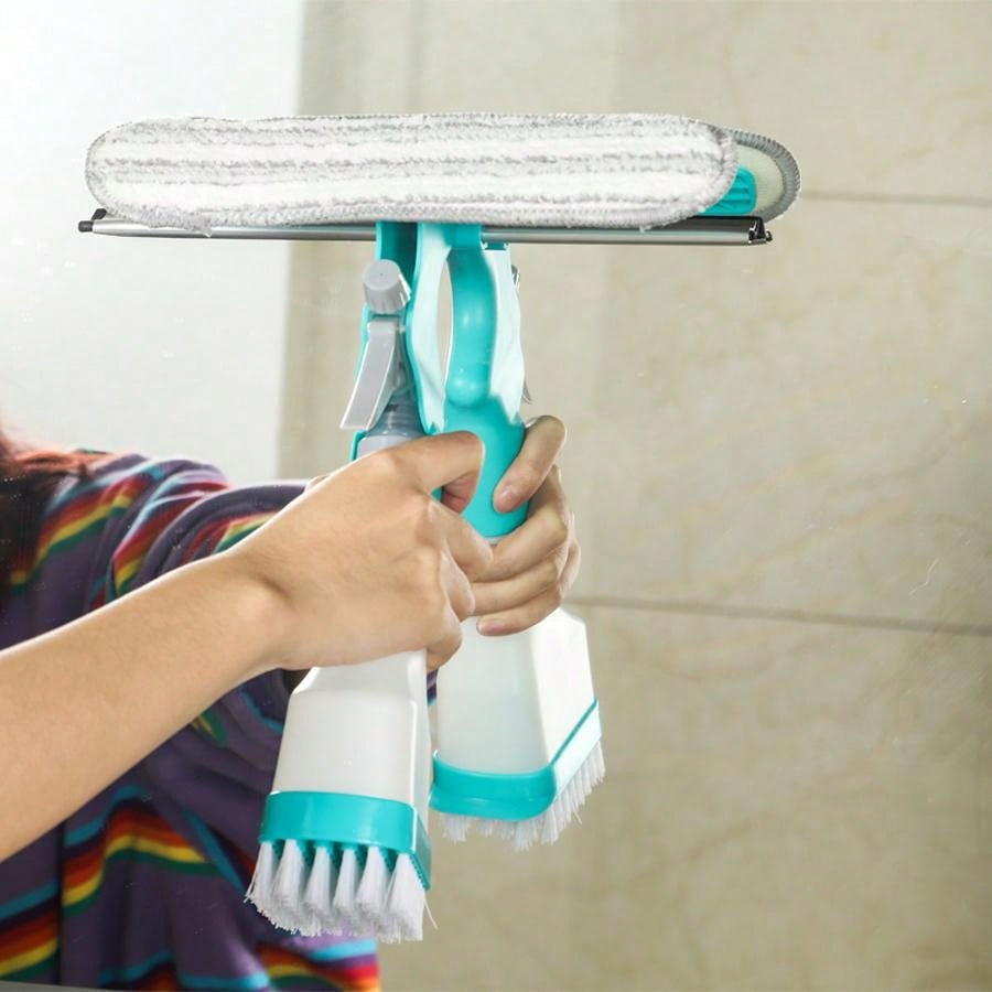 4-In-1 Multi-Functional Home Glass Double-Sided Cleaning Brush With ...