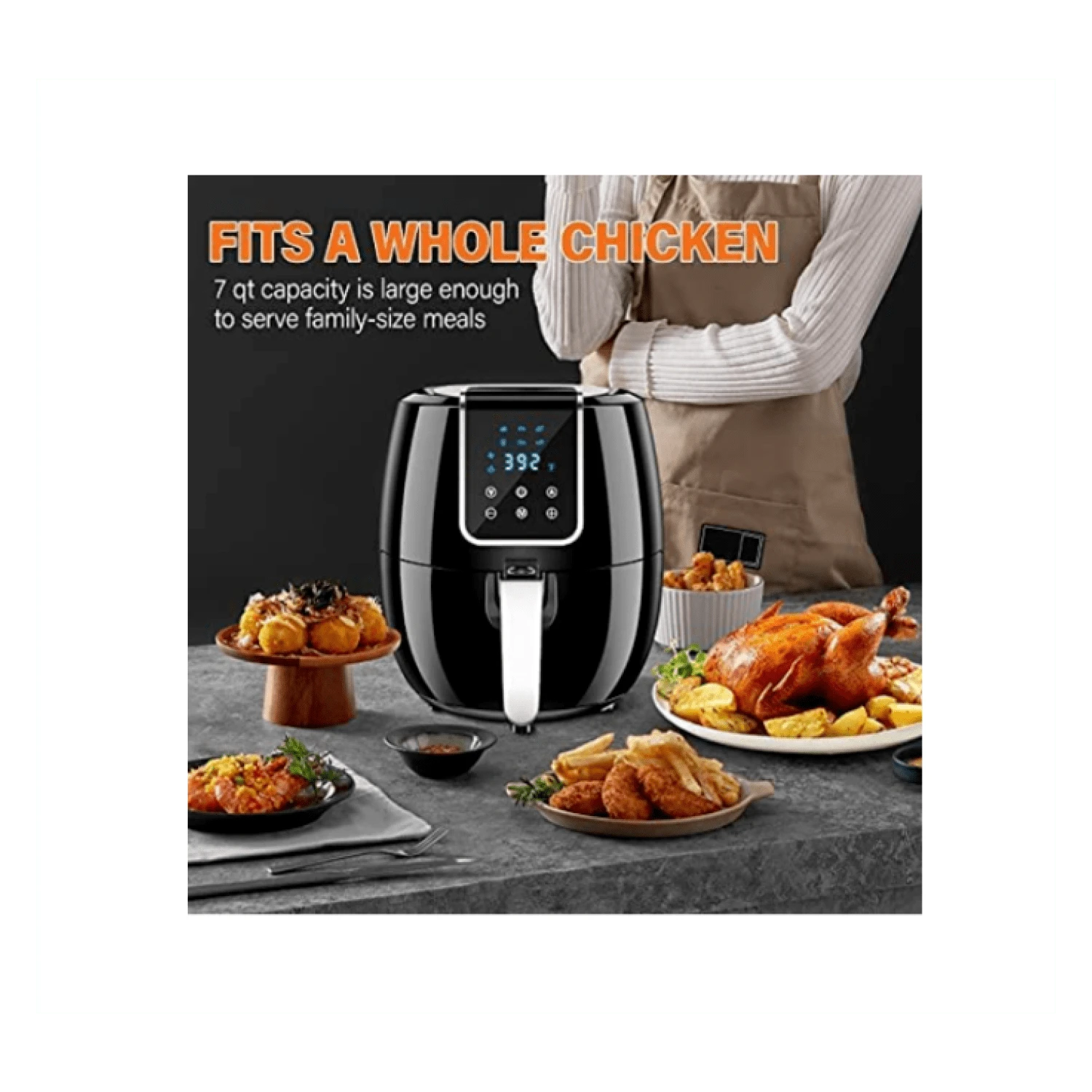 Air Fryer 6in1 7Quart Smart Electric Hot Airfryer Oven Oilles Cooker ...