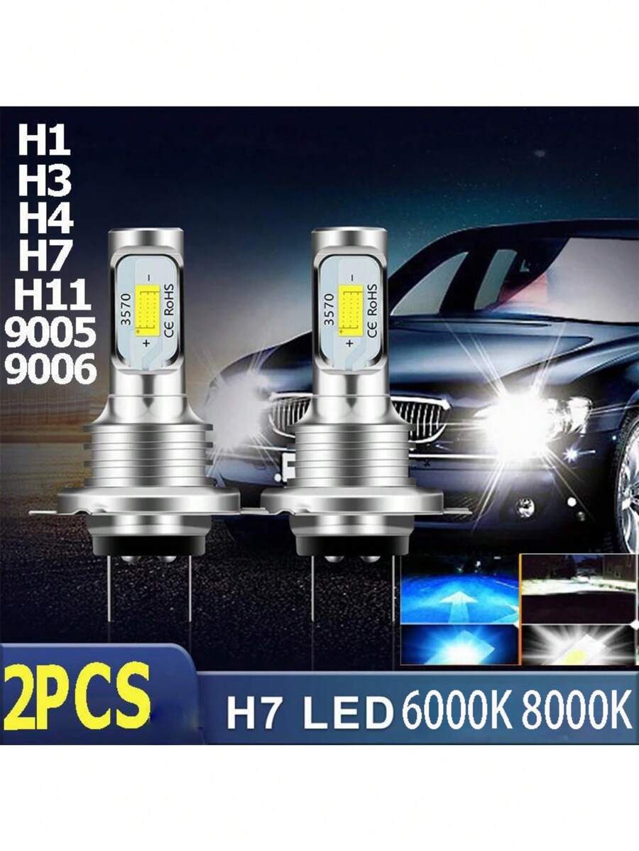 New 2pcs LED Car Fog Light H7 CSP H4 Bulb H11 9005 9006 Lamp H1 H3 12V 24V Cars Led Headlight ...