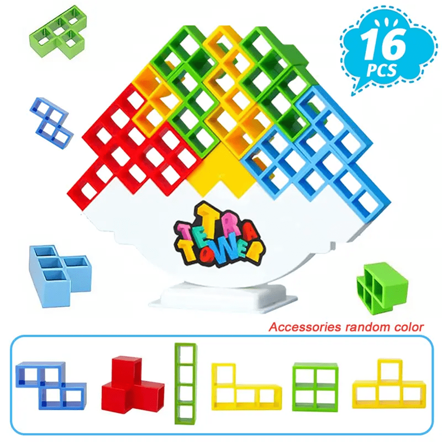 16pcs Colorful Balancing Block Game - Educational Desktop Table Game ...