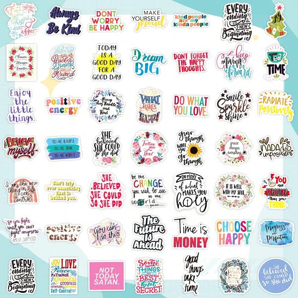 100pcs Inspirational Quote Stickers For Adults Teens, Motivational ...