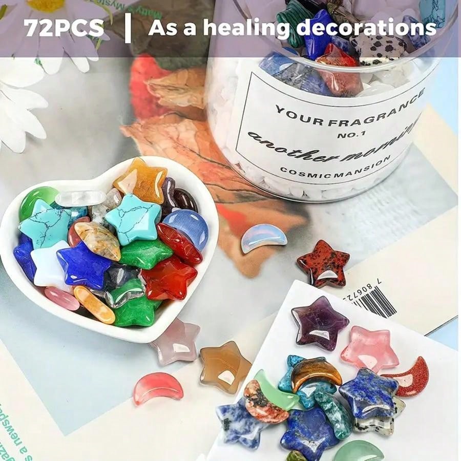 Cristal En Forme D'étoile Et En Forme De Lune En Pierre Naturelle ...