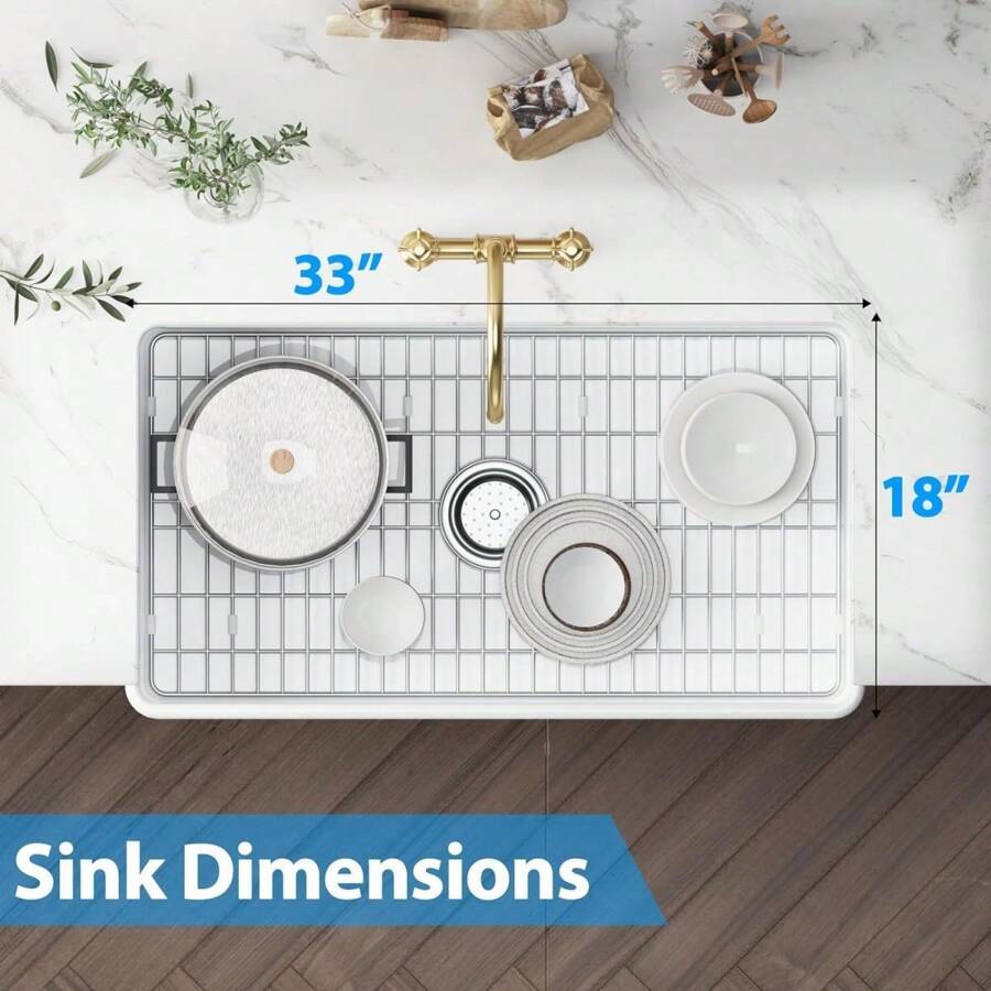 Farmhouse Sink, Fireclay Farm Sink Undermount Kitchen Sink Single Bowl ...