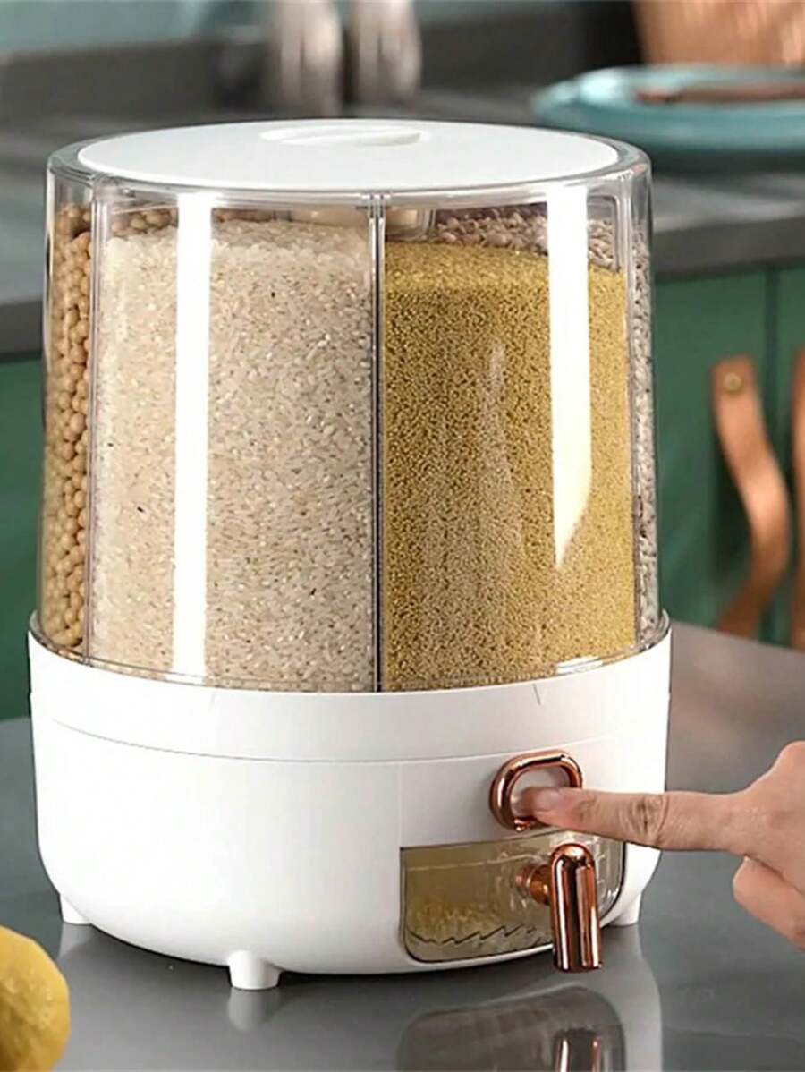 360° Rotating Rice Bucket Household Insect And Moisture Proof Grain ...