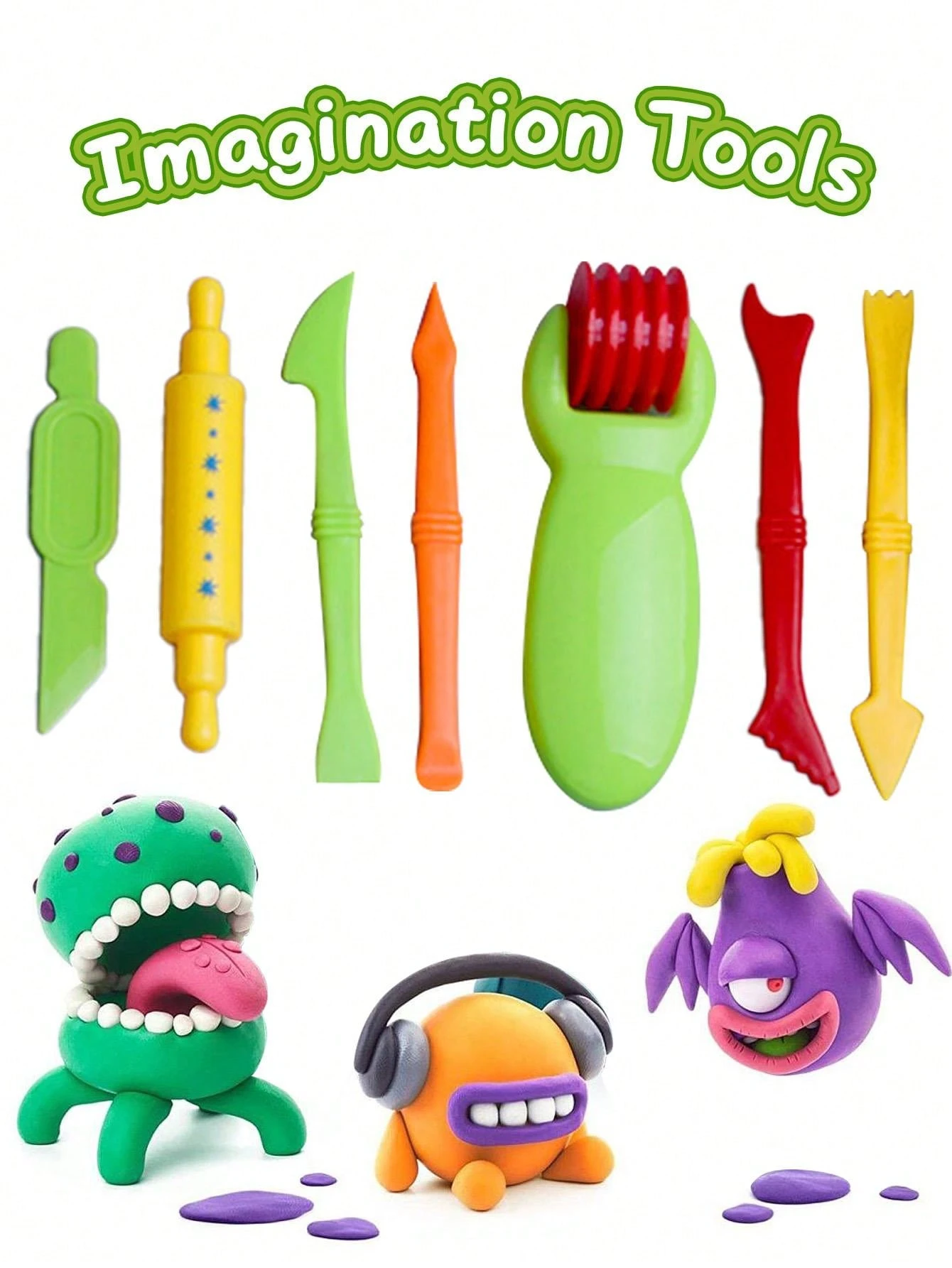 26Pcs/Set Educational DIY Plasticine Mold Modeling Set With Play Tool Kit And Knife Mold ...