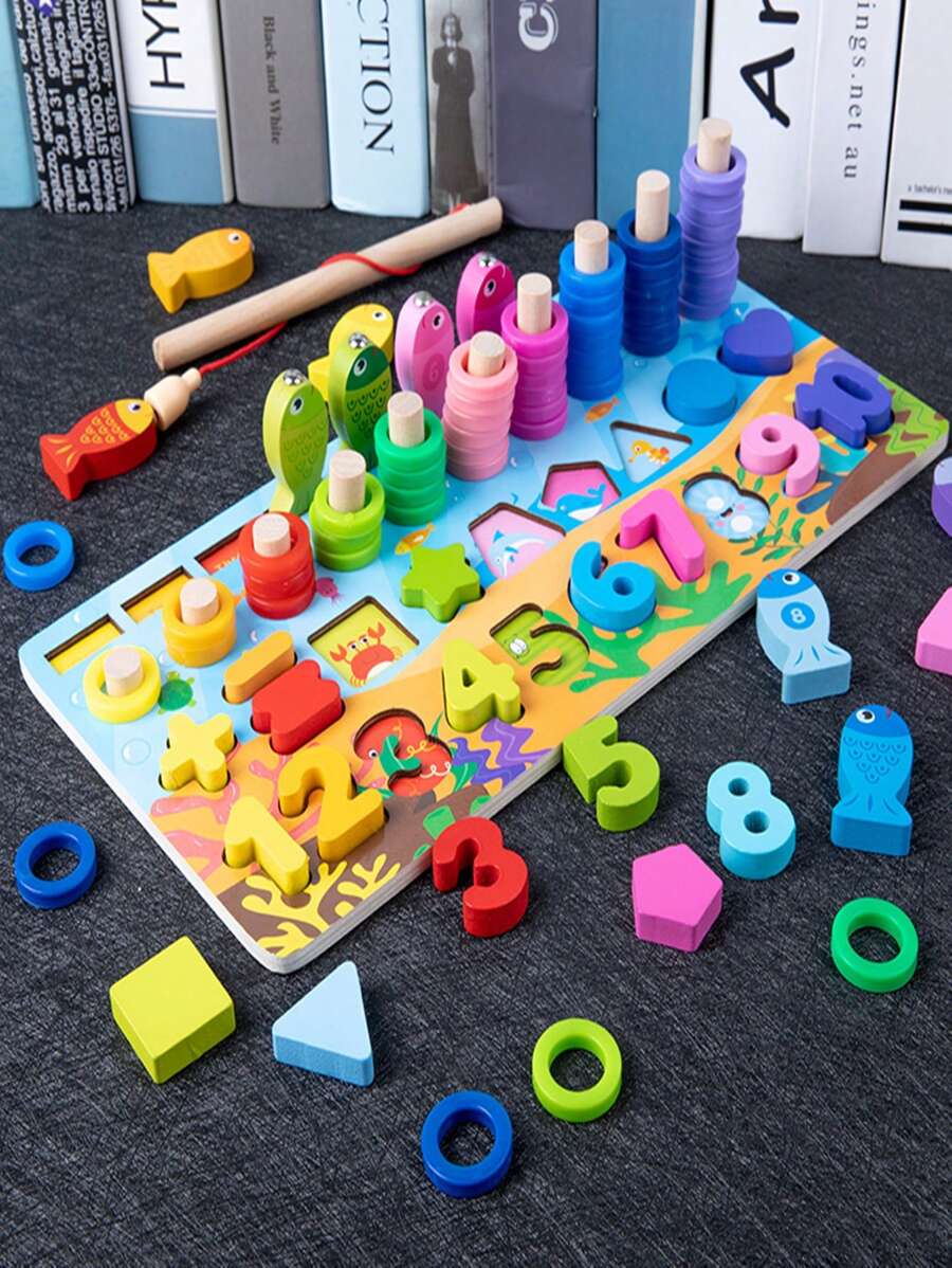 Children's Early Educational Building Blocks With Numbers, Preschool ...
