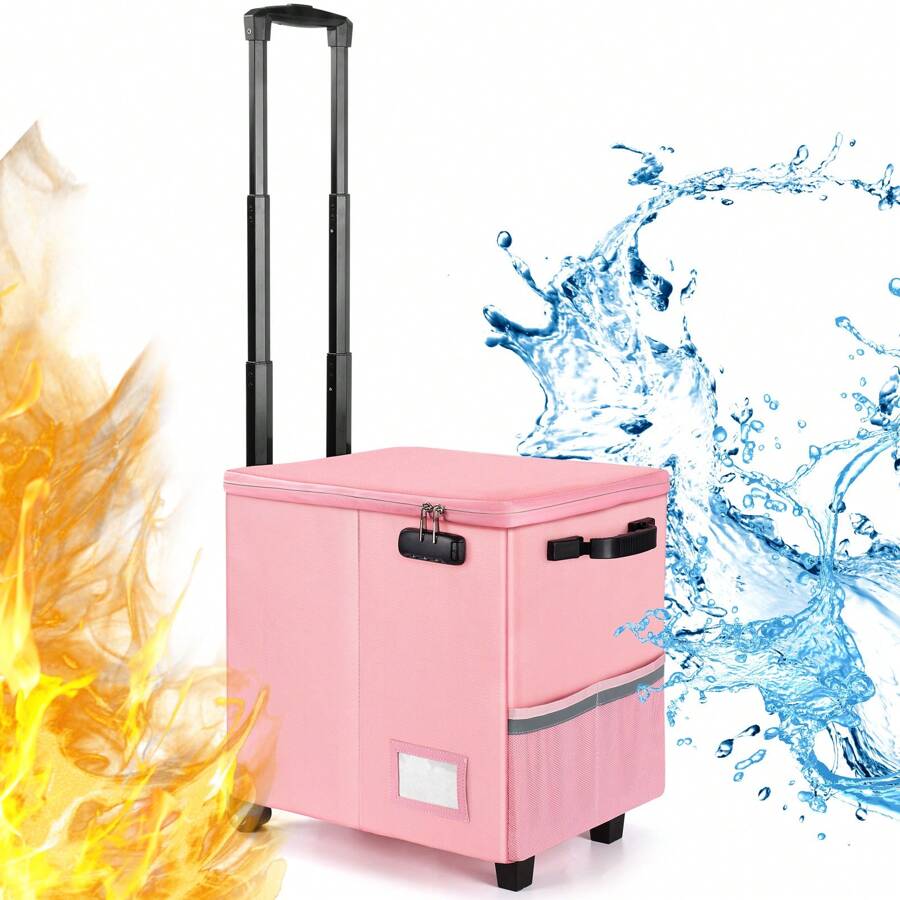 Rolling Cart With Wheels, Fireproof File Organizer Foldable Shopping ...