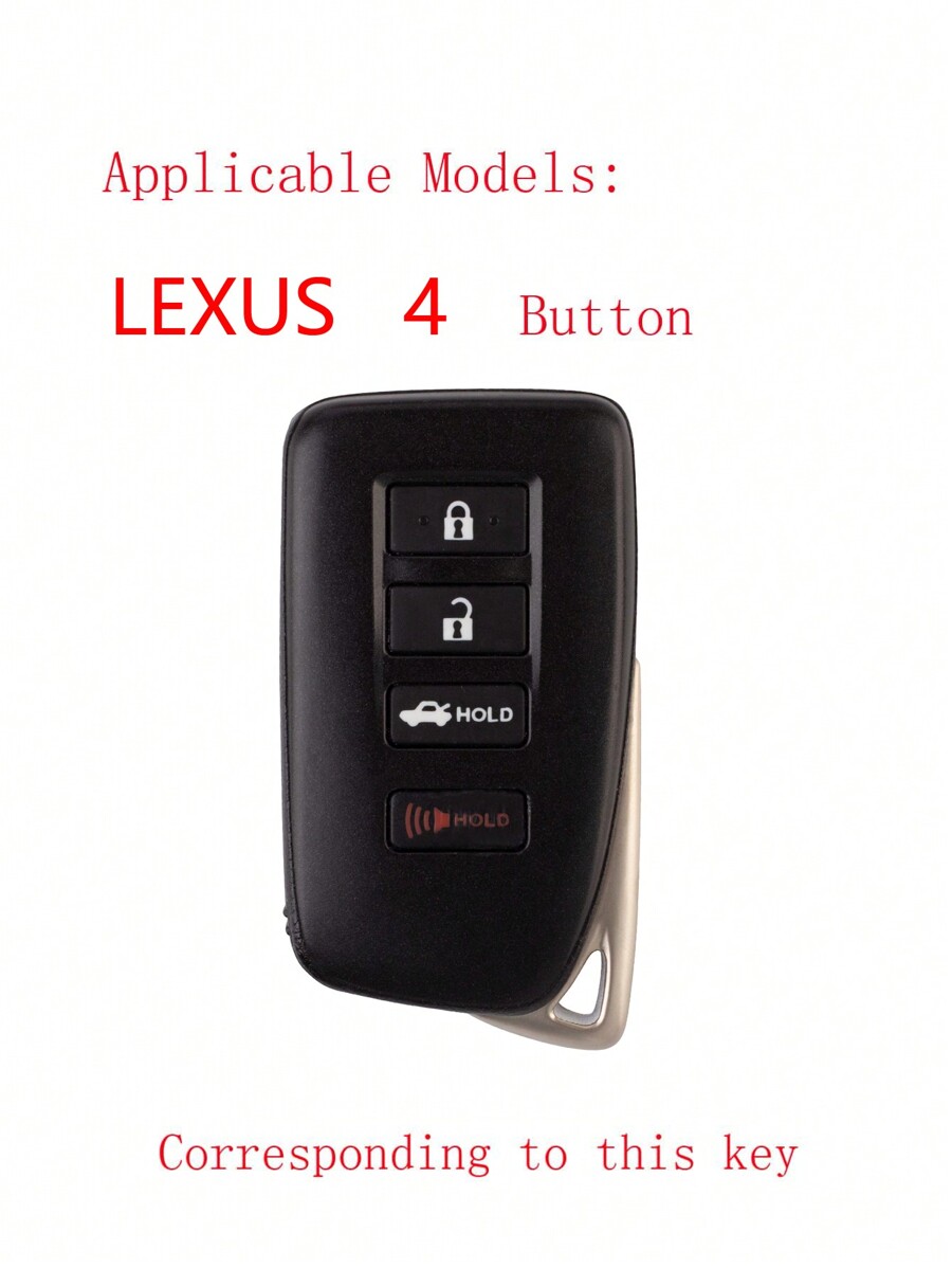 1pc Black Silicone Car Key Protective Cover, 4-Button Smart Key Fob ...