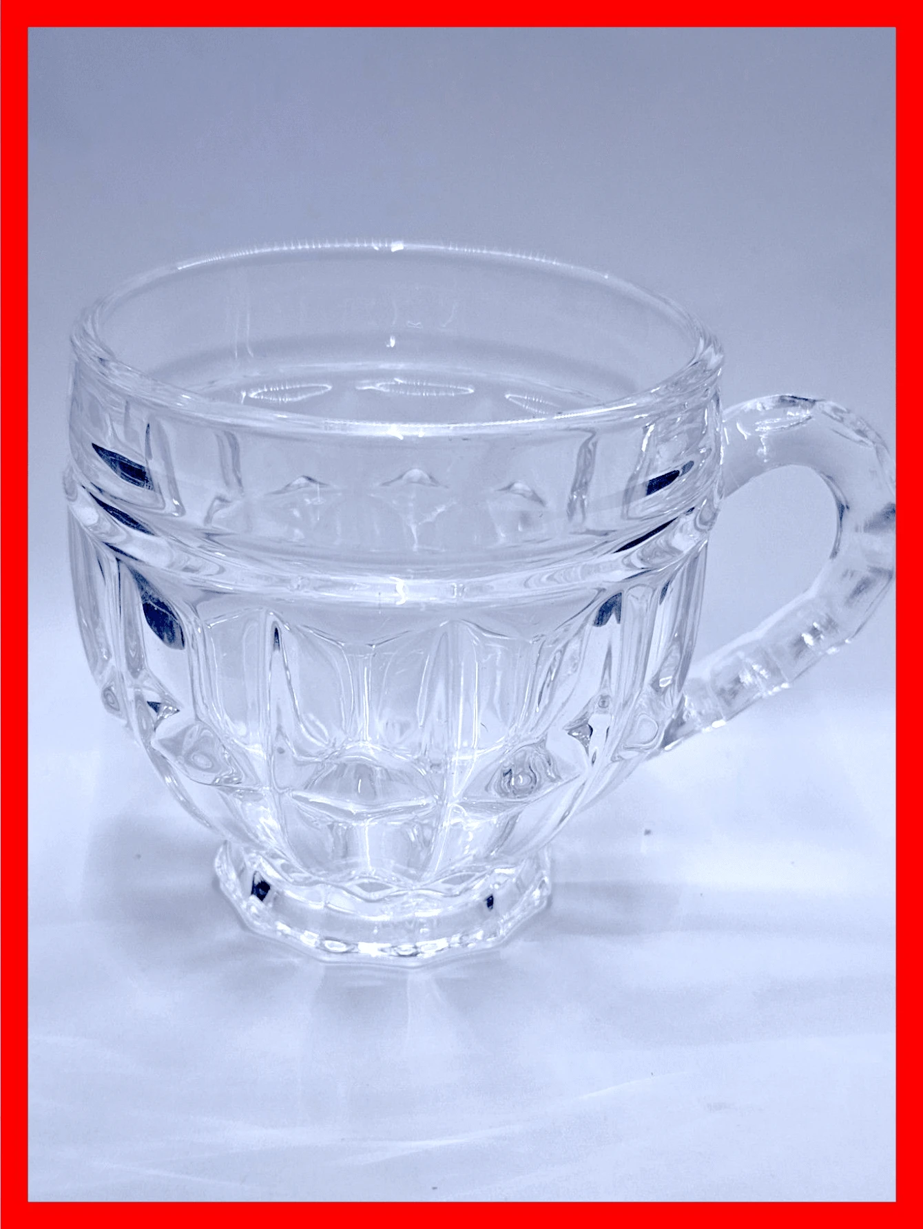 TRANSPARENT GLASS MUG WITH HANDLE, CONCAVO DESIGN WITH REGULAR SHAPES 8 ...