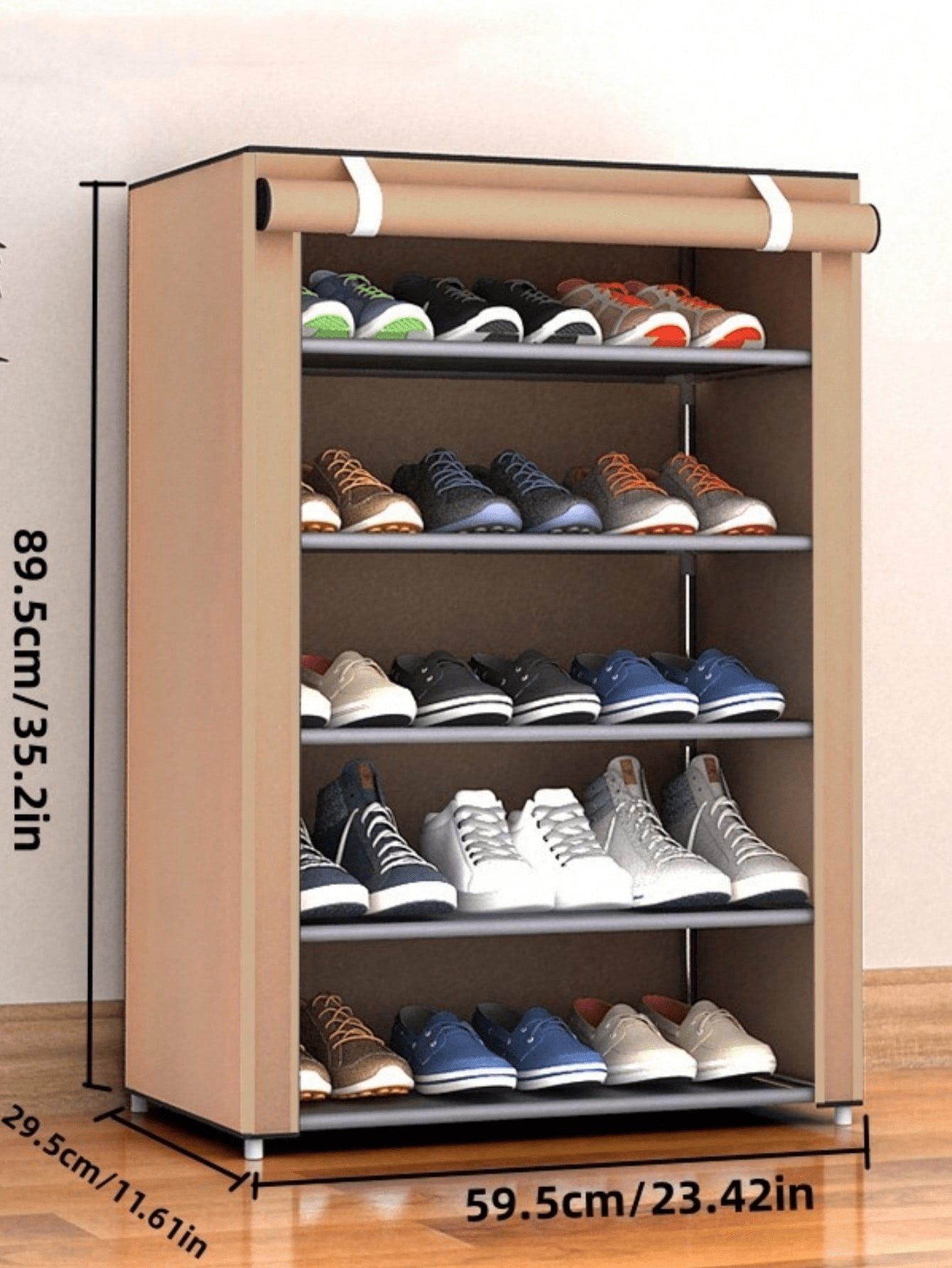 6 Tier 5 Grids Burgundy Shoe Rack | SHEIN UK