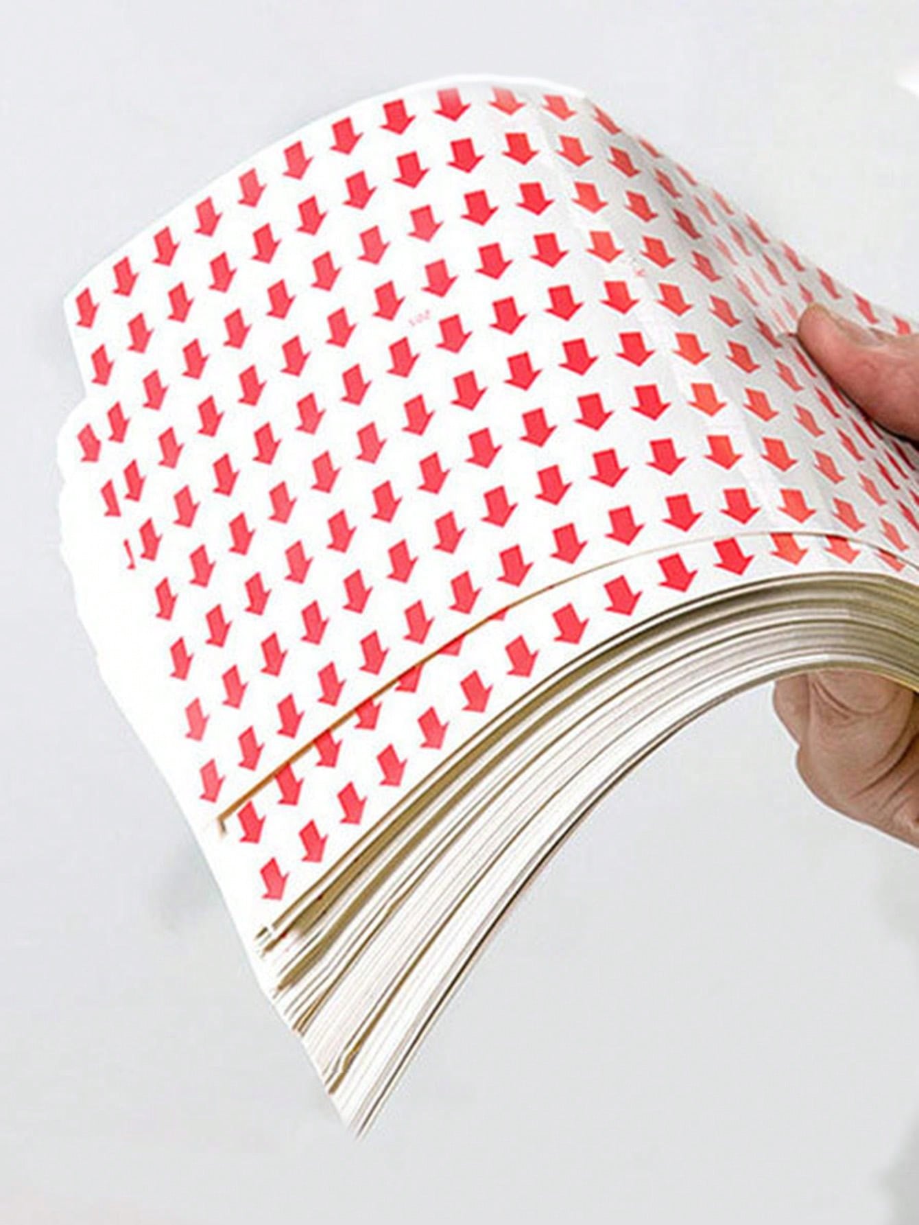 10 Sheets Of 1000pcs Red Directional Arrow Shaped Self-Adhesive ...