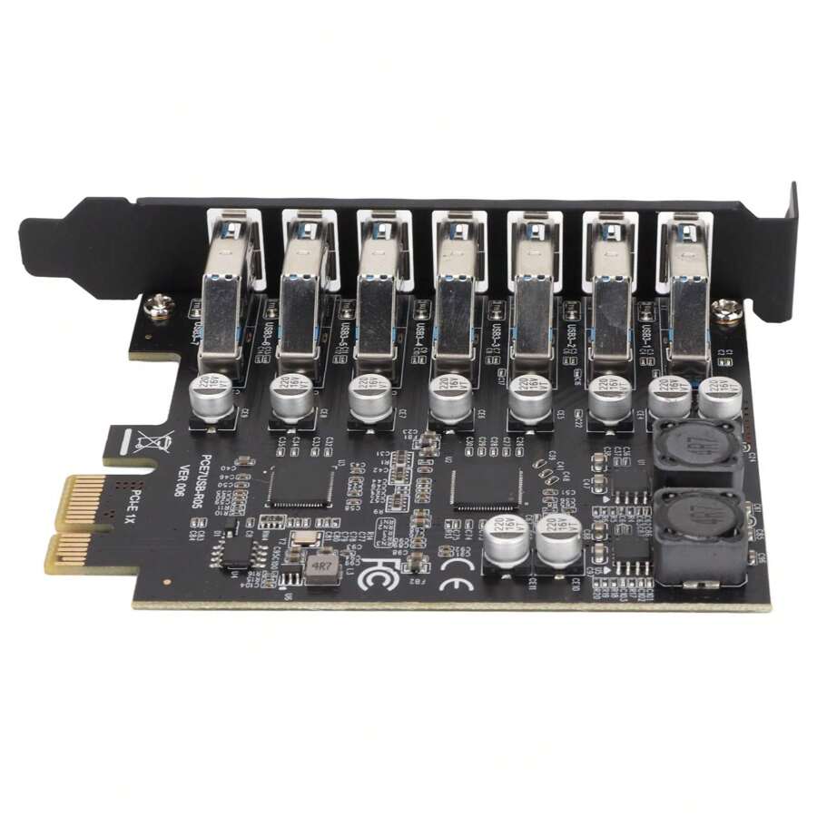 7 Ports PCIE To USB 3.0 HUB, PCIE Expansion Card, 5Gbps External Controller PCI Express Extender ...