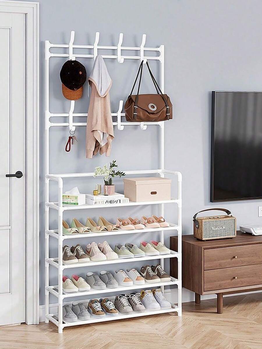 1pc 4/5 Floor Shoe And Hat Rack Strong Load-Bearing Living Room ...