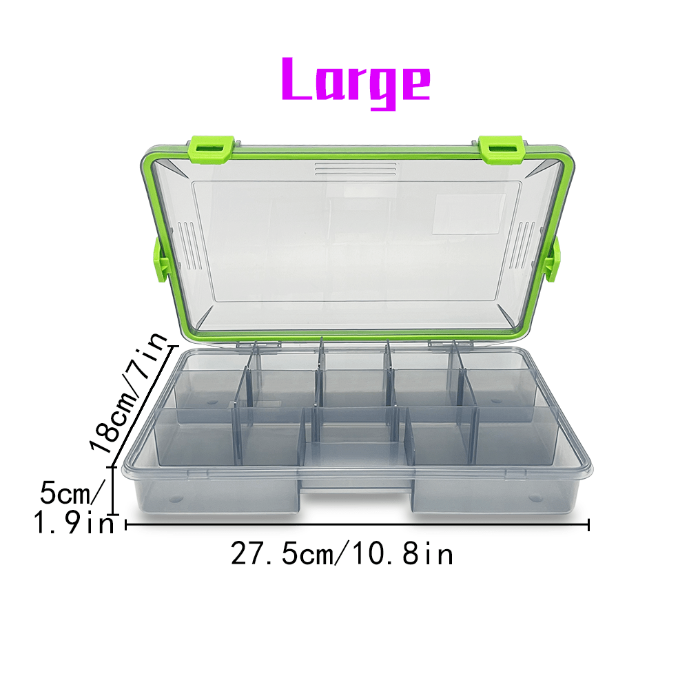 Fishing Tackle Box With Dividers Multiple Compartments Plastic Storage ...