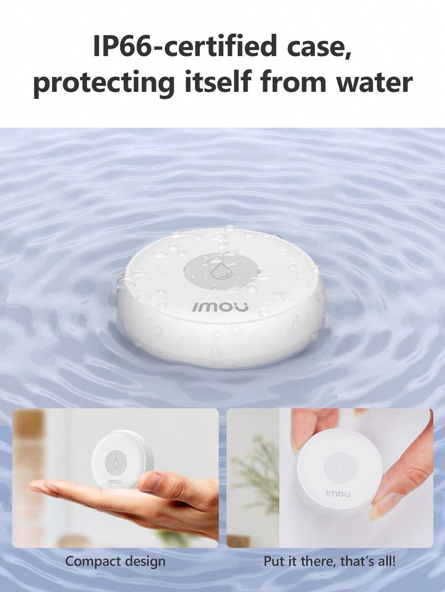 IMOU Smart Water Leak Sensor WiFi Zigbee IP66 Water Immersion Detection ...