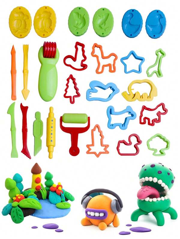 26Pcs/Set Educational DIY Plasticine Mold Modeling Set With Play Tool ...