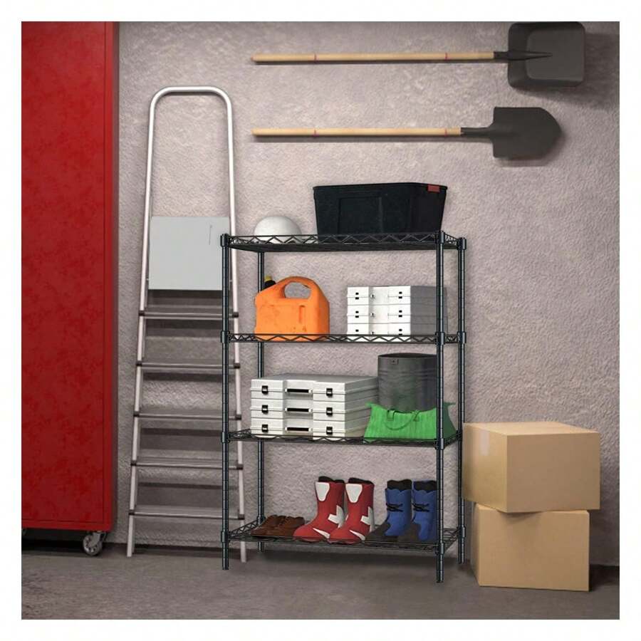 Debao 4 Tier Storage Shelves Wire Shelving Rack Unit, Adjustable Metal ...