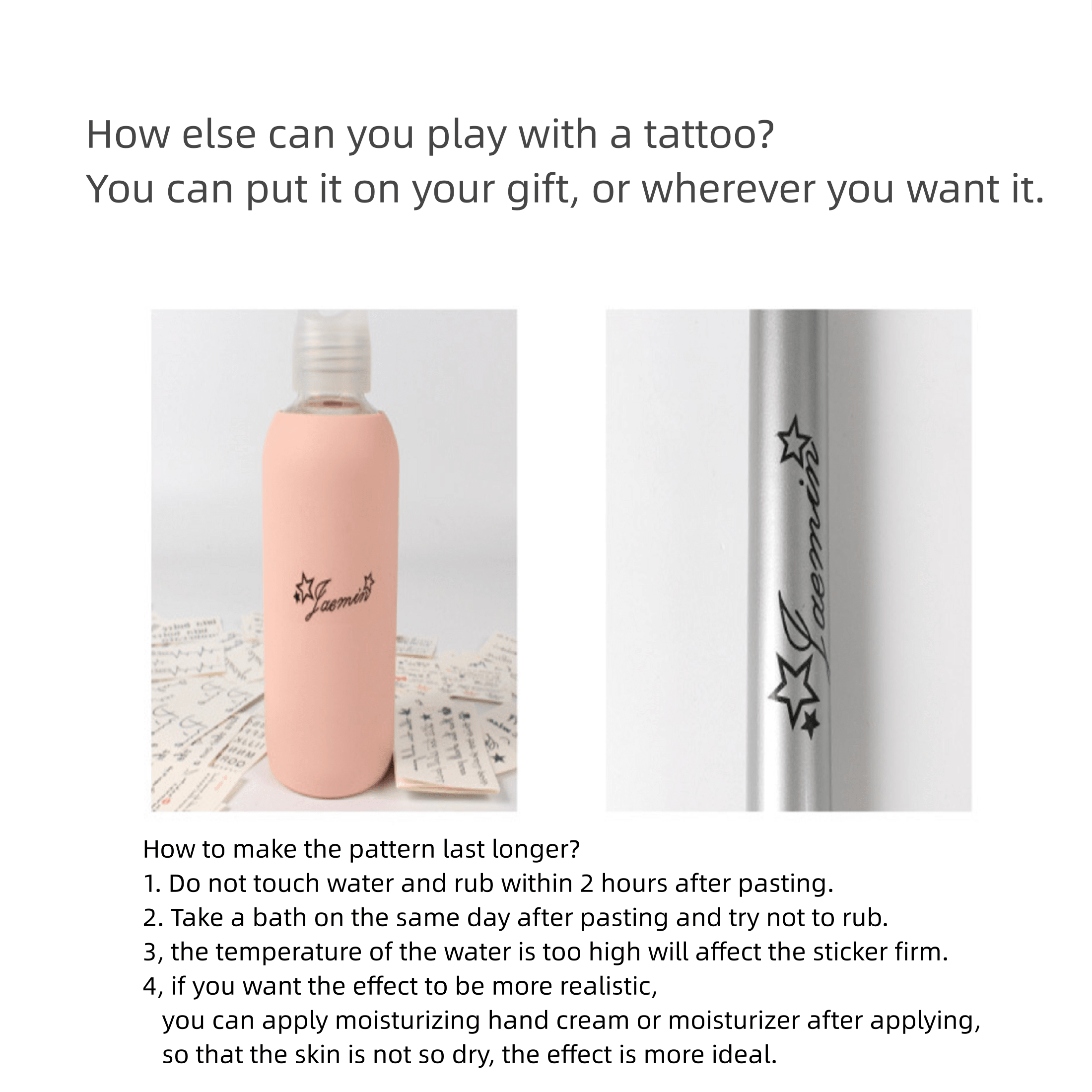 6 Pcs "I Love You" QR Code Tattoo Sticker Waterproof Temporary Tattoo ...